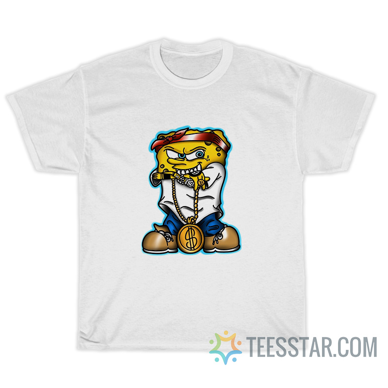 Hip Hop Gangster Spongebob T-Shirt For Men And Women - Teesstar.com