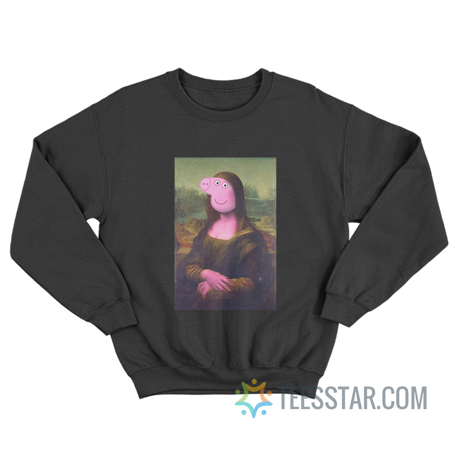 Peppa Pig Mona Lisa Parody Sweatshirt For Unisex - Teesstar.com