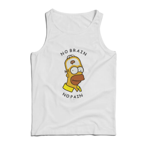 Homer Simpson No Brain No Pain Tank Top - Teesstar.com