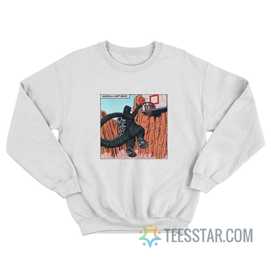 Godzilla Playing Basketball Sweatshirt For Unisex - Teesstar.com