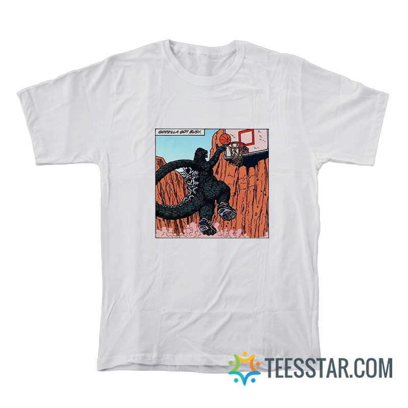 Godzilla Playing Basketball T-Shirt For Unisex - Teesstar.com